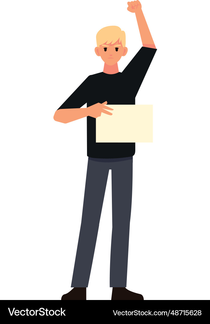 Activist man with placard Royalty Free Vector Image