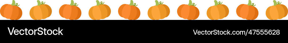 Autumn pumpkin separator border for halloween Vector Image