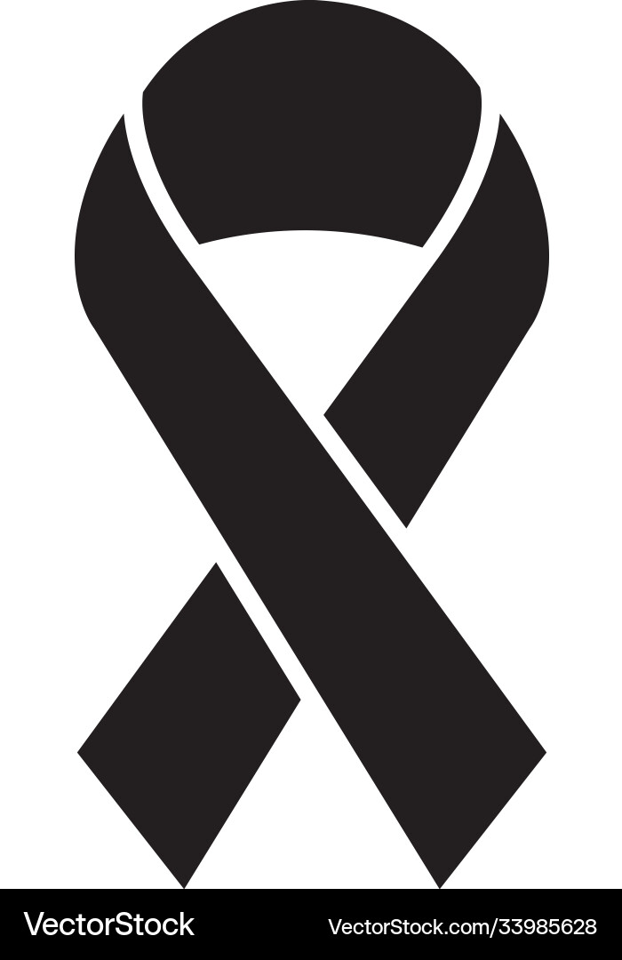 Awareness ribbon icon silhouette style Royalty Free Vector