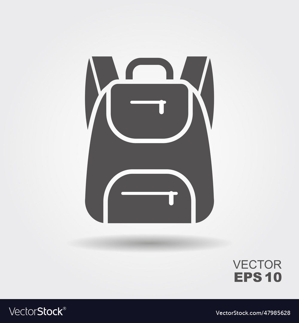 Backpack icon flat icon Royalty Free Vector Image