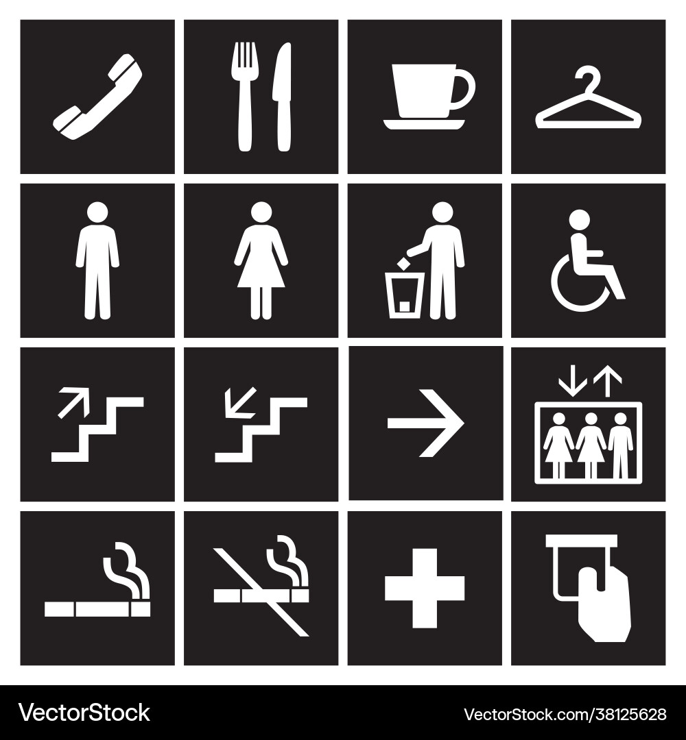 Building navigation icon international signs Vector Image