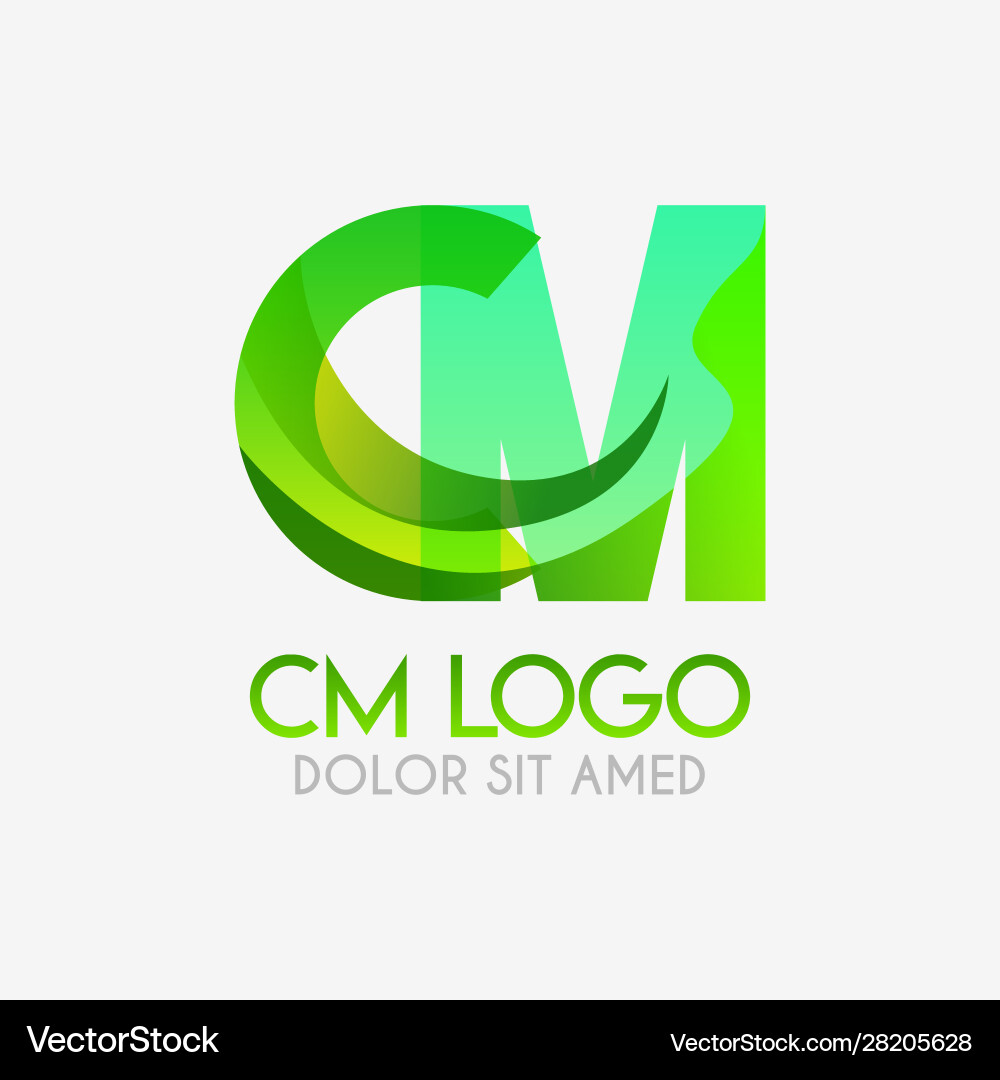 Cm logo with striking colors and gradations Vector Image