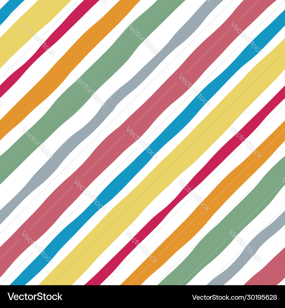 Color striped lines watercolor seamless pattern Vector Image
