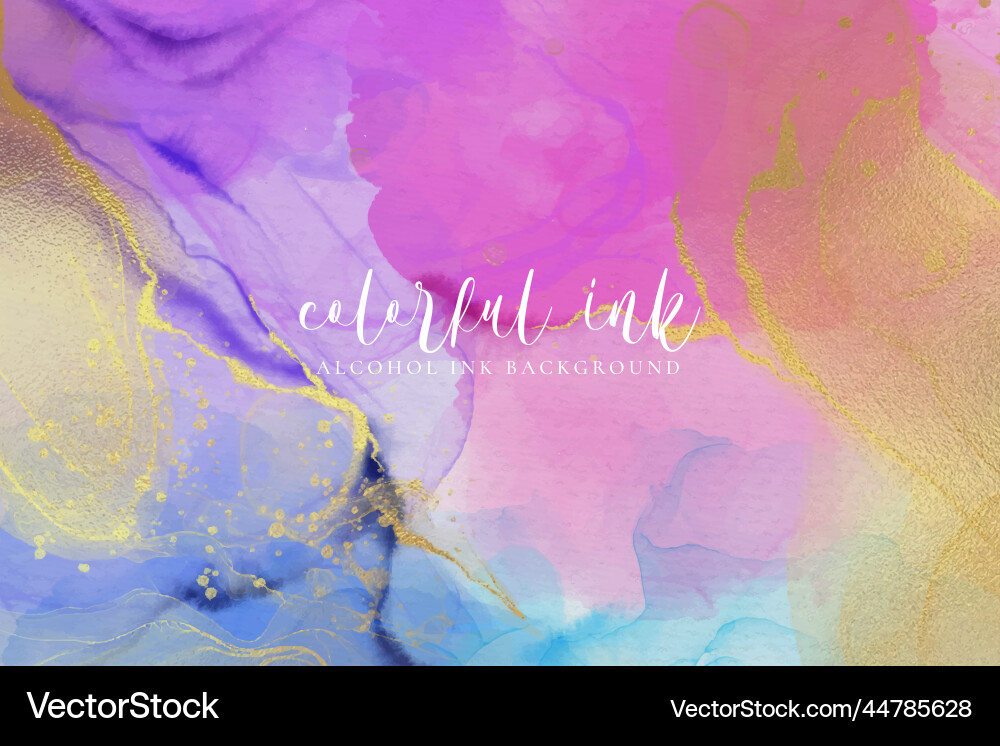 Colorful alcohol ink background design Royalty Free Vector