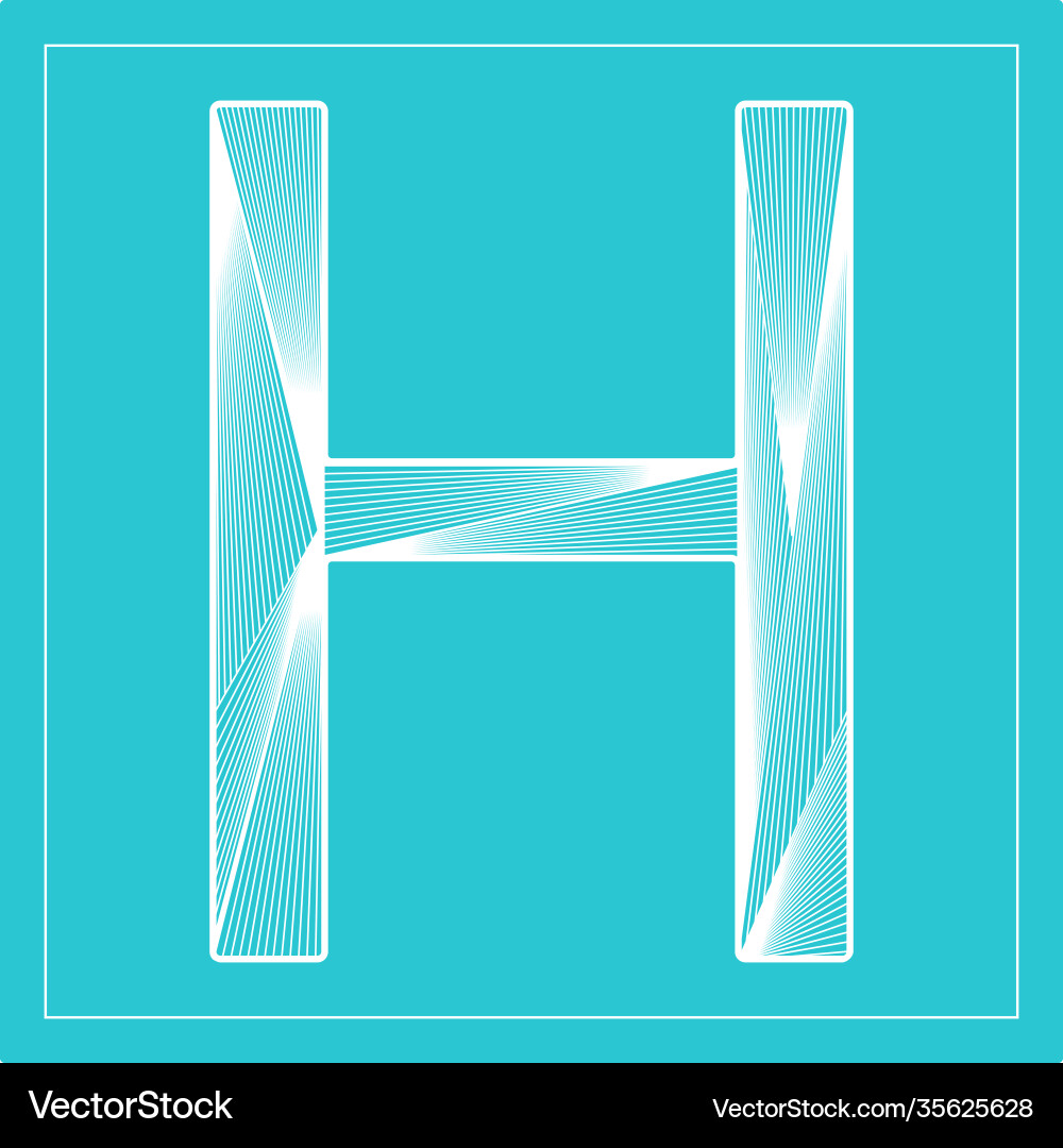 Decorative font stylized letter h Royalty Free Vector Image
