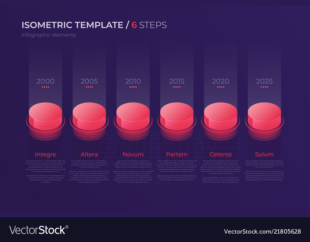 Design with isometric elements template Royalty Free Vector