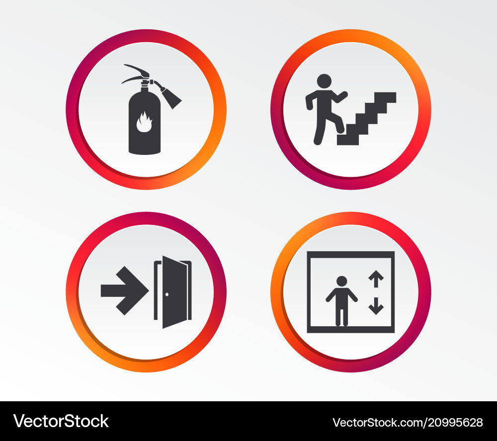 Emergency exit icons door with arrow sign Vector Image