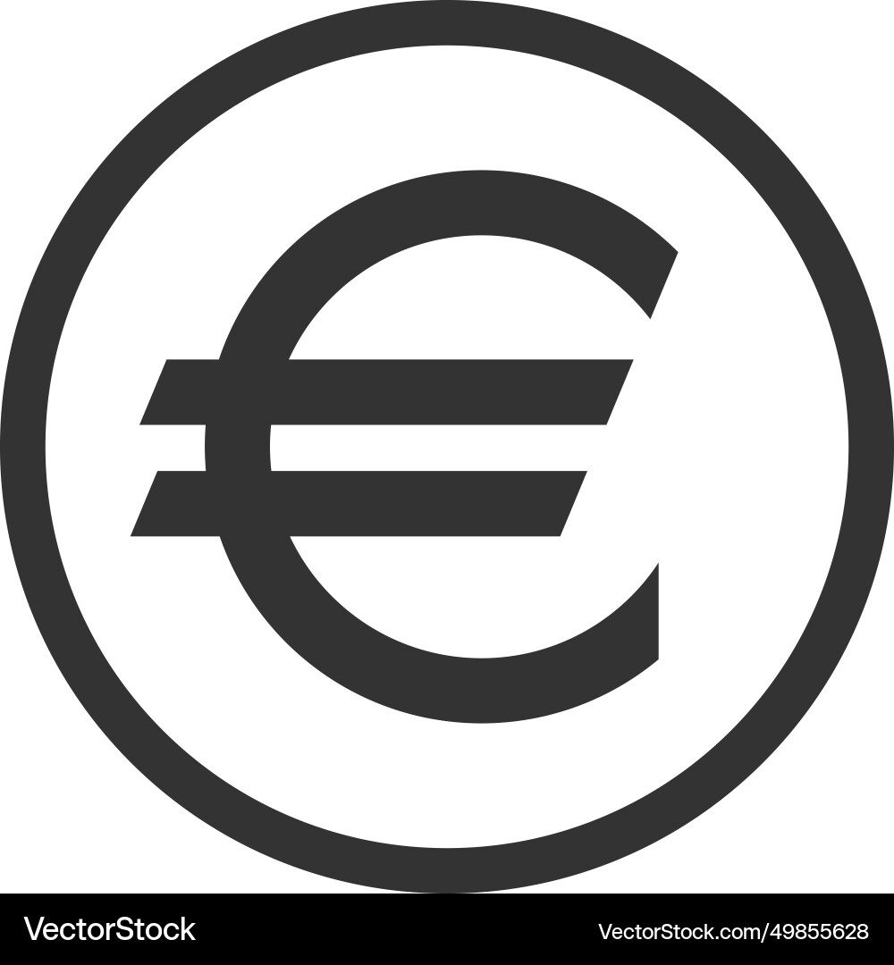 Euro sign icon in flat style Royalty Free Vector Image