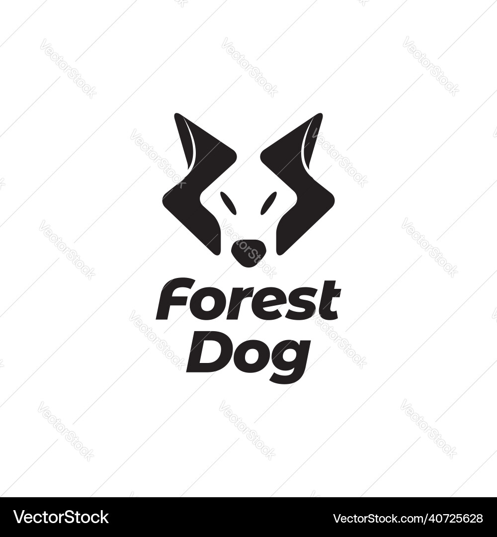 Face head unique dog wild logo design graphic Vector Image