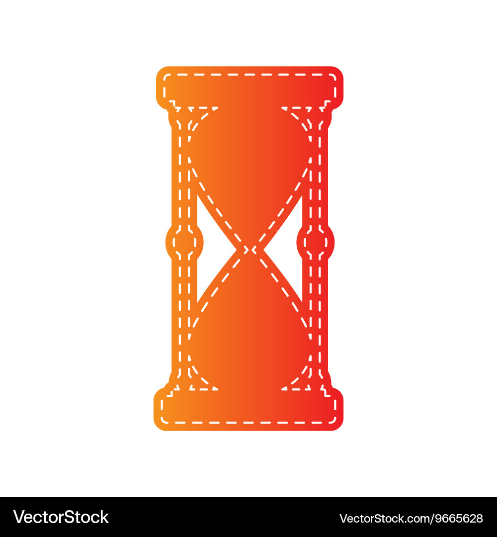 Hourglass sign Orange applique Royalty Free Vector Image