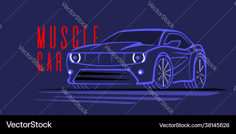 Line auto sport car design concept Royalty Free Vector Image