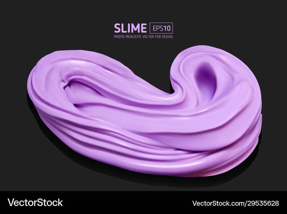 Purple realistic slime on a black background Vector Image