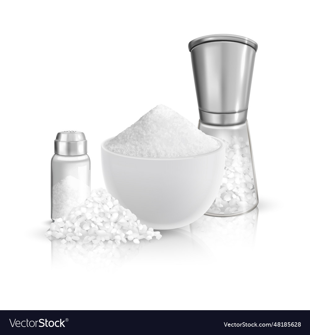 Salt forms realistic composition Royalty Free Vector Image