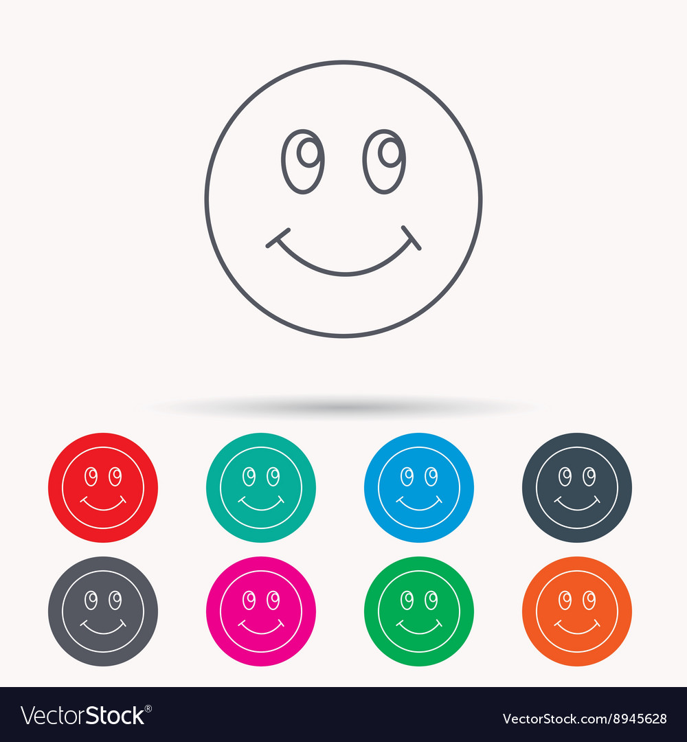 Smile icon positive happy face sign Royalty Free Vector