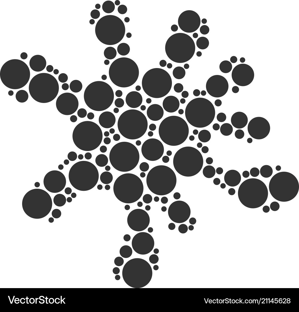 Splash shape of filled circle icons Royalty Free Vector