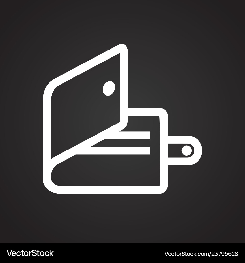 Wallet icons on black background for graphic Vector Image