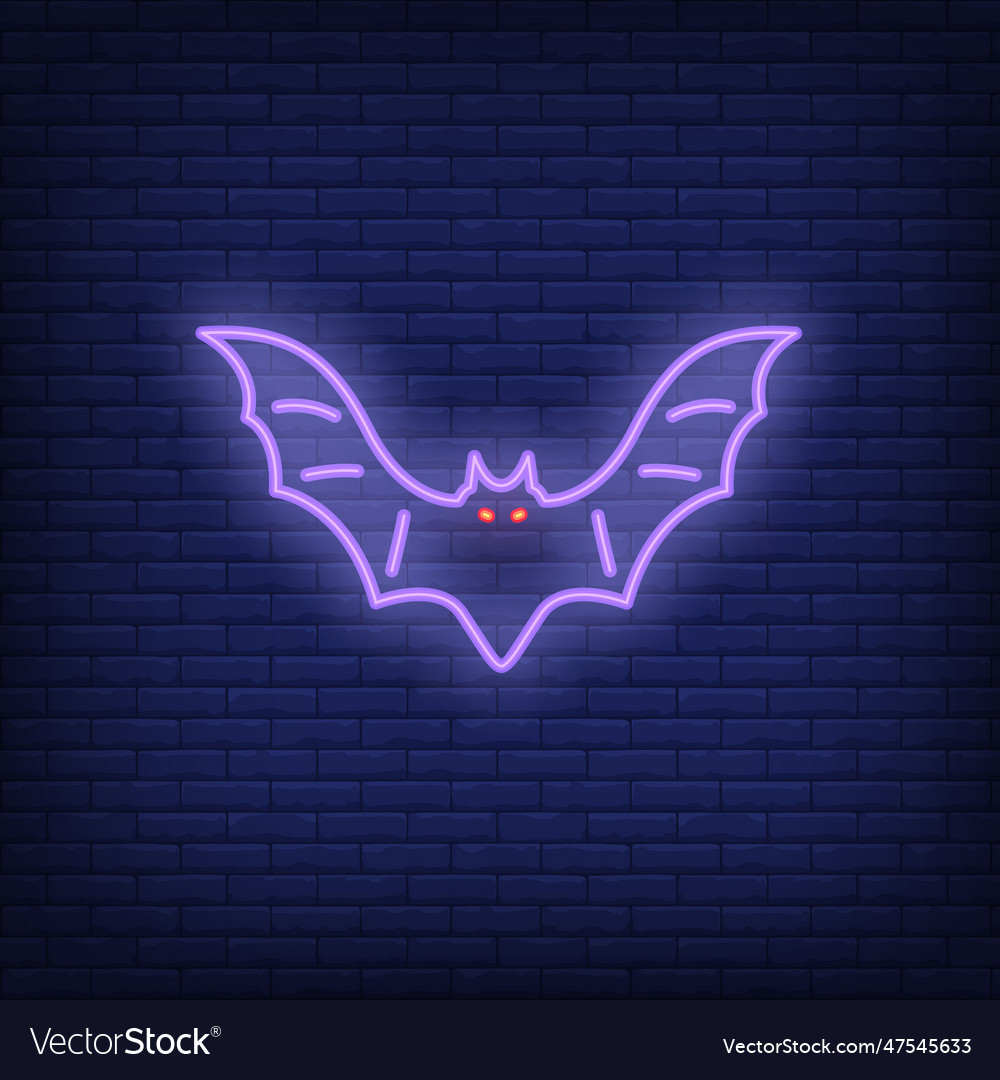 Bat neon sign Royalty Free Vector Image - VectorStock