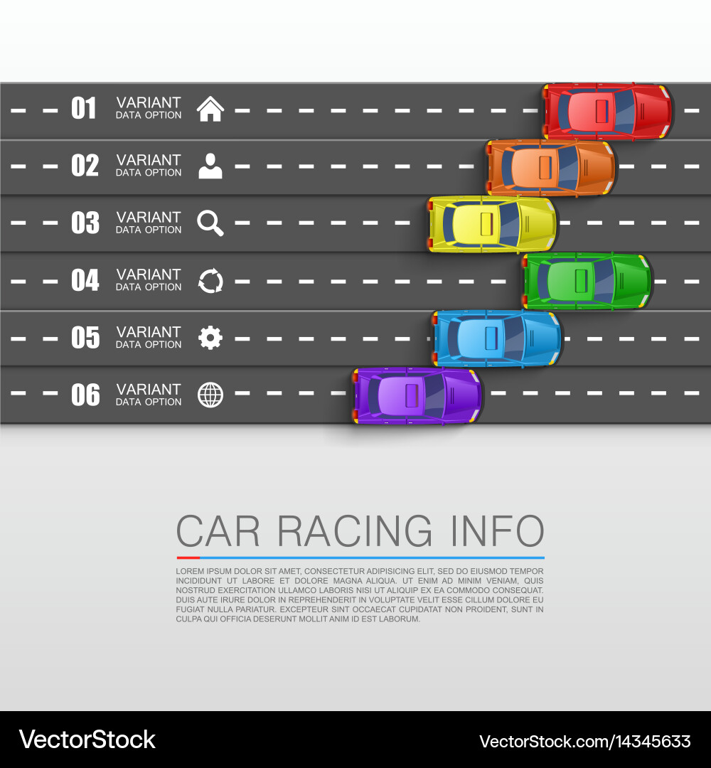 Car racing info art cover Royalty Free Vector Image