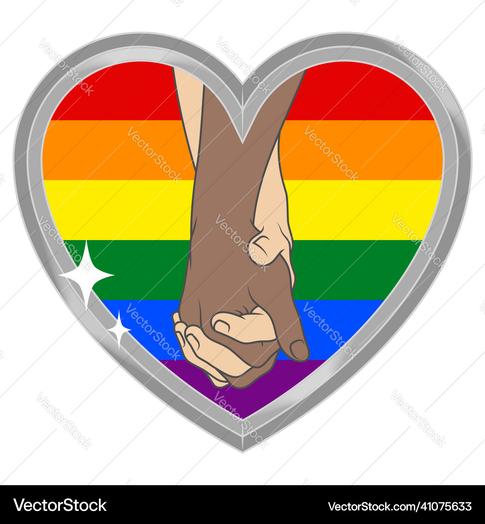 Design of two arms within a heart Royalty Free Vector Image