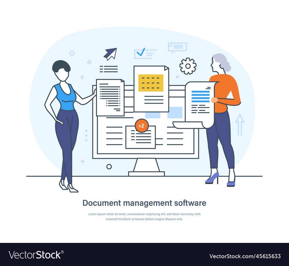 Document management software Royalty Free Vector Image