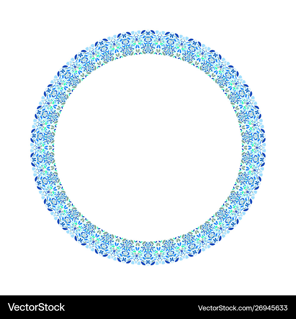 Geometrical floral wreath - round design element Vector Image