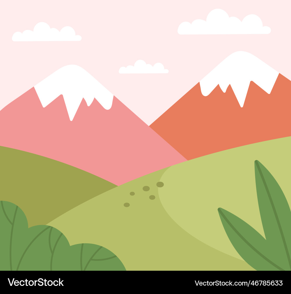 Mountains Landscape Background Royalty Free Vector Image