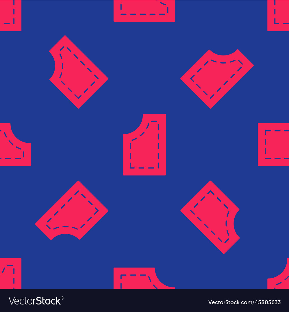 Red sewing pattern icon isolated seamless pattern Vector Image