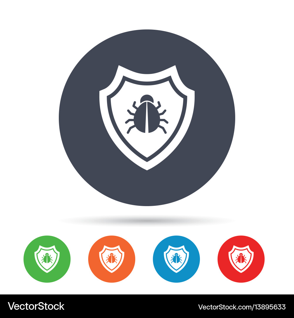 Shield sign icon virus protection symbol Vector Image