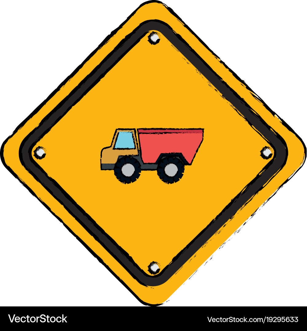 Traffic signal with dump truck Royalty Free Vector Image