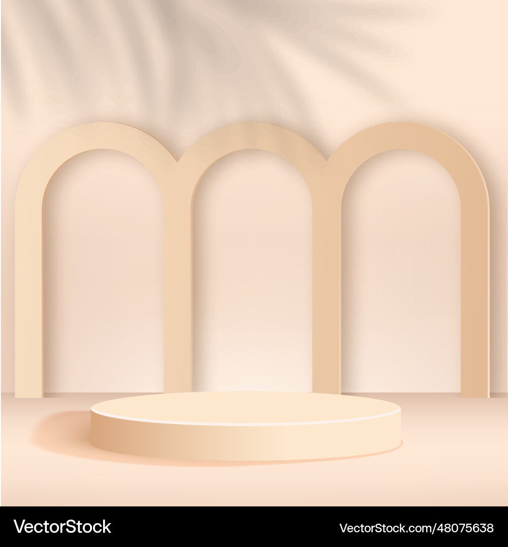 Abstract background with cream color geometric 3d Vector Image