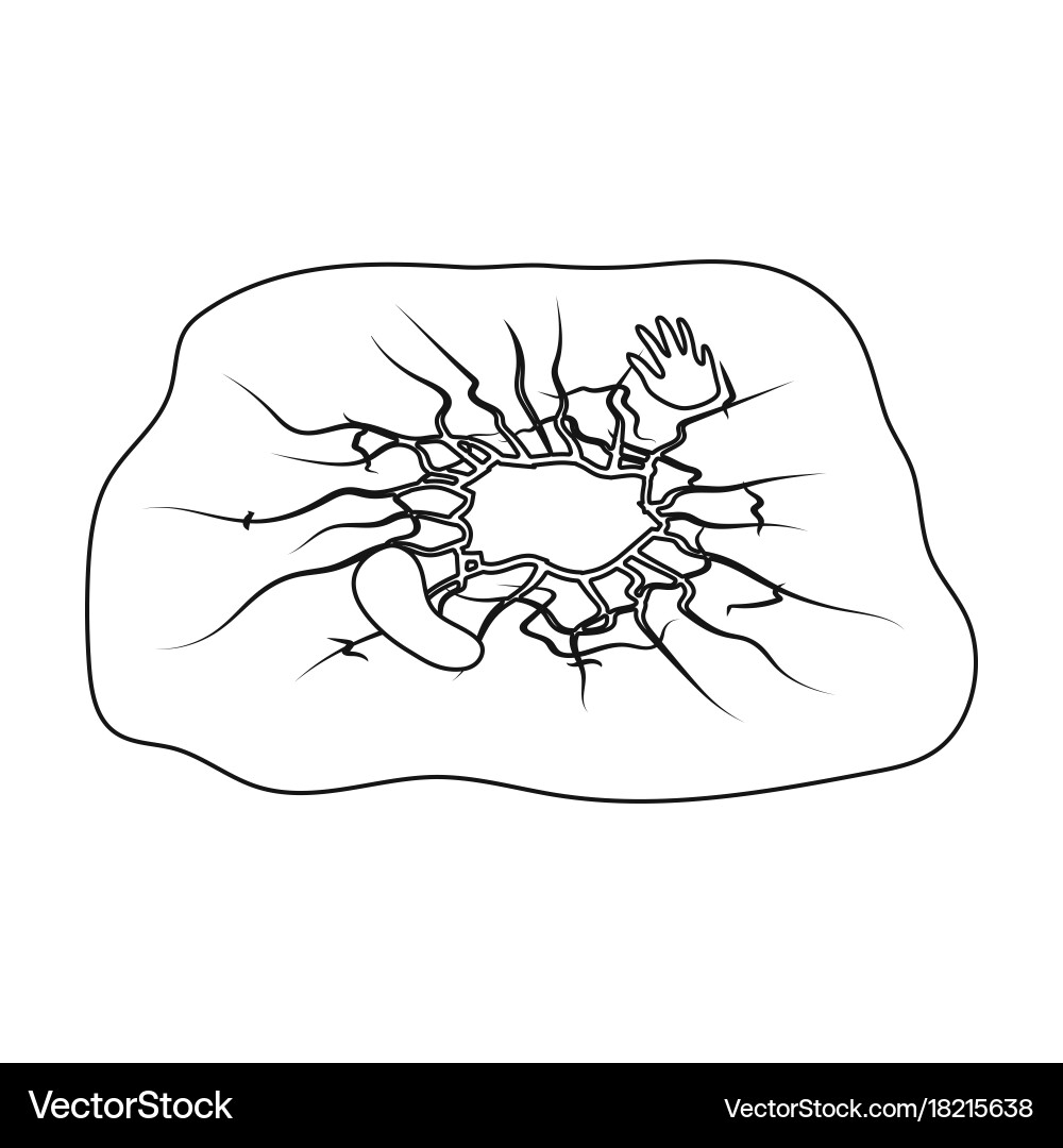 Crater single icon in outline style Royalty Free Vector