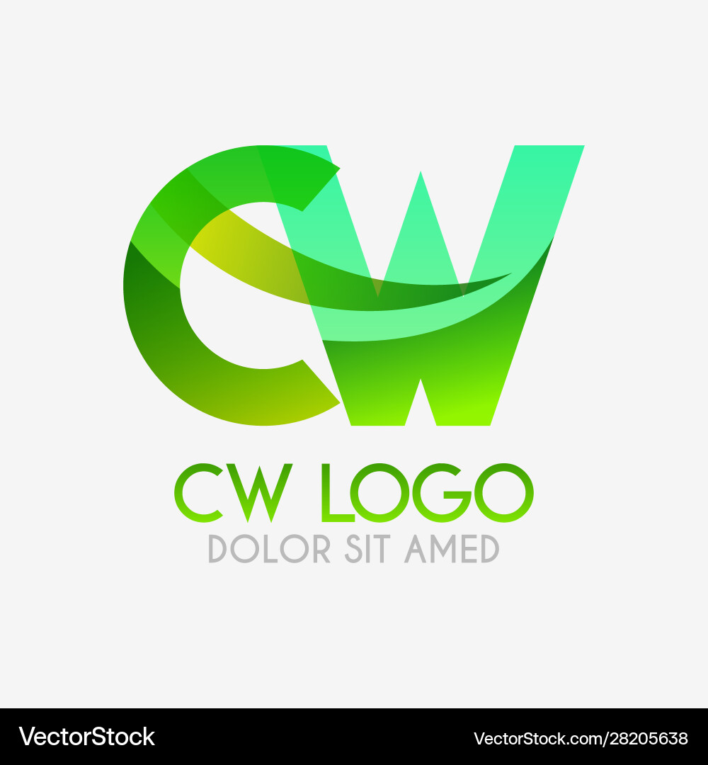 Cw logo with striking colors and gradations Vector Image