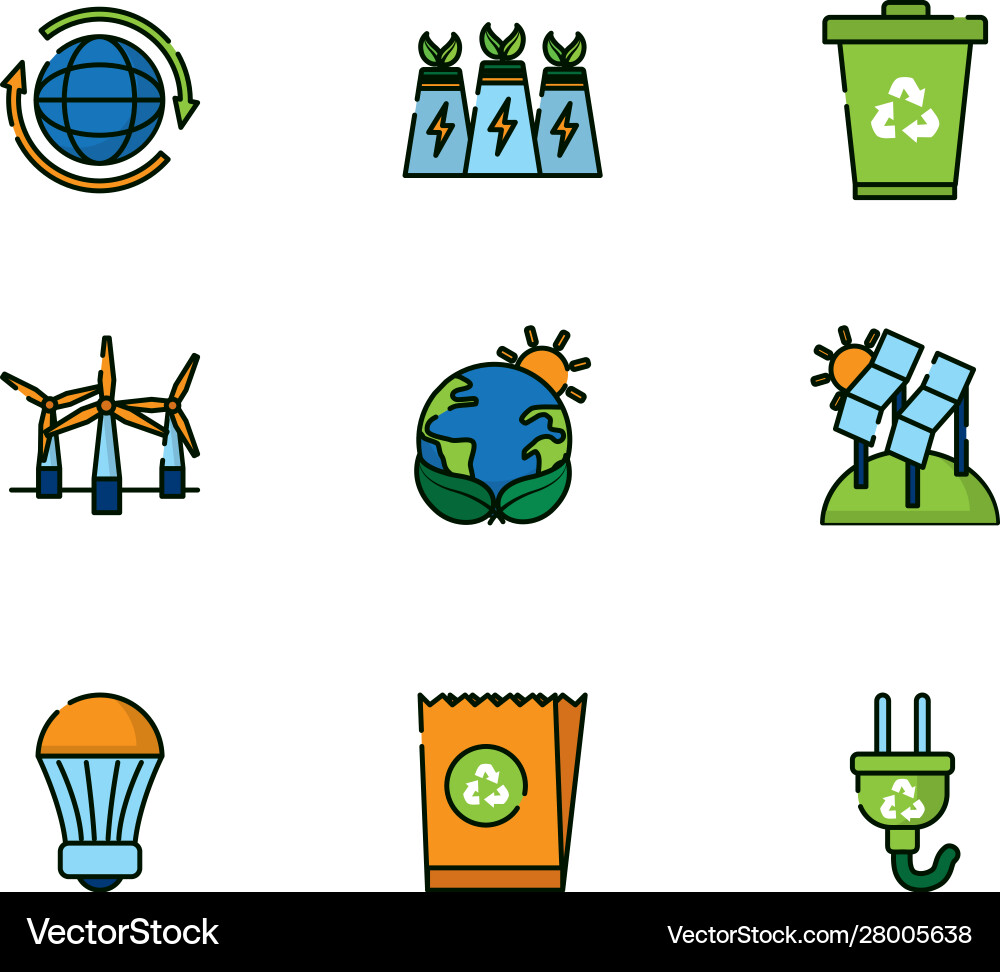 Isolated ecology and bio icon set design Vector Image