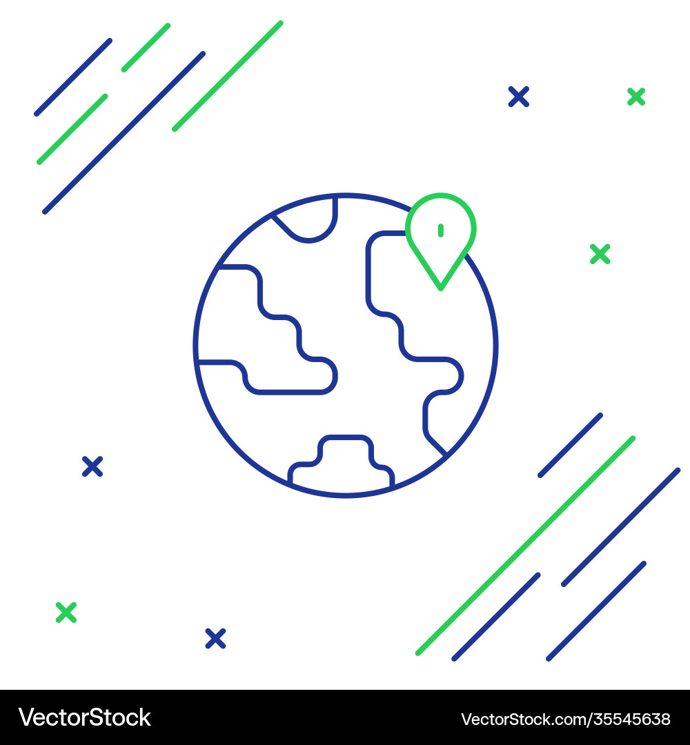 Line location on globe icon isolated on white Vector Image