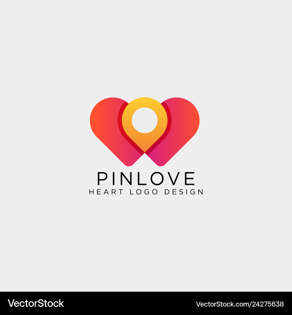 Love point location mark logo template icon Vector Image