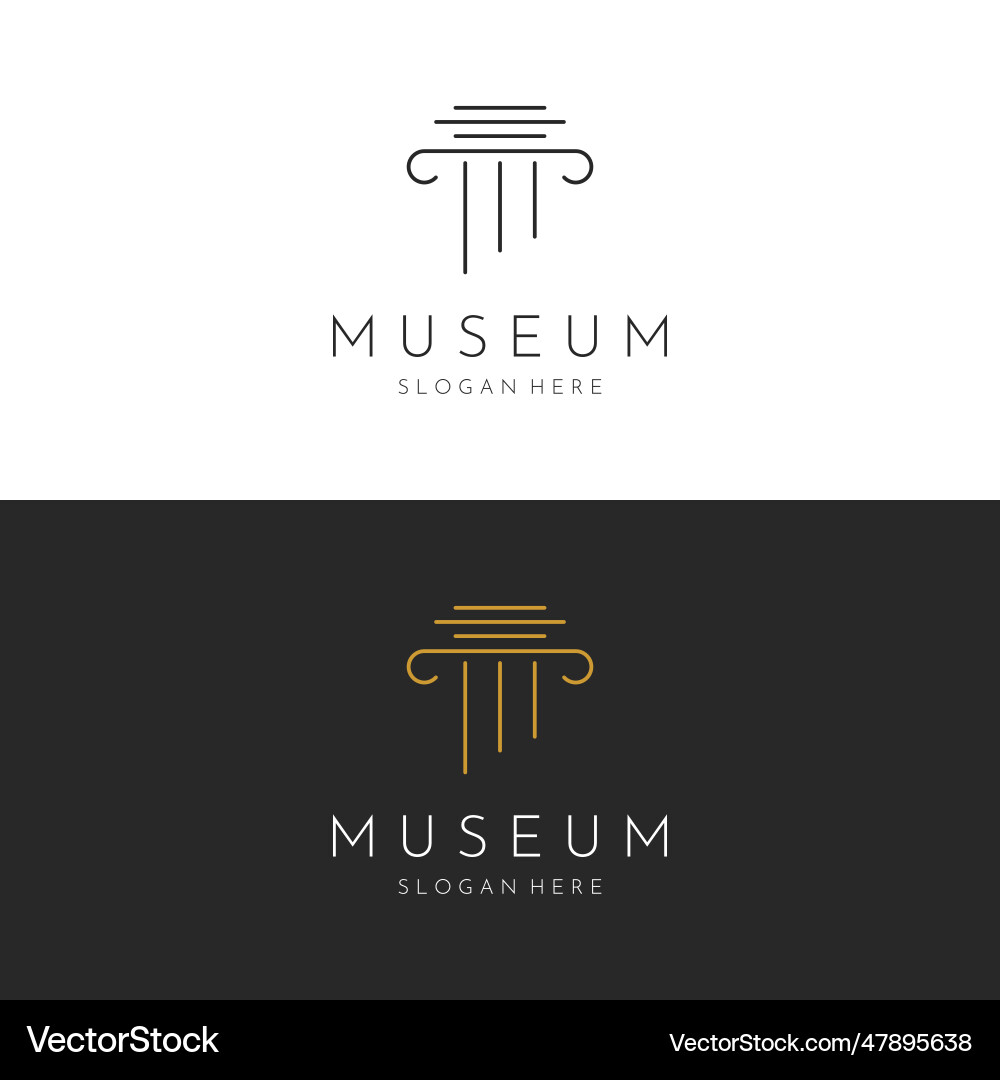 Museums museum columns museum lines museum pillar Vector Image