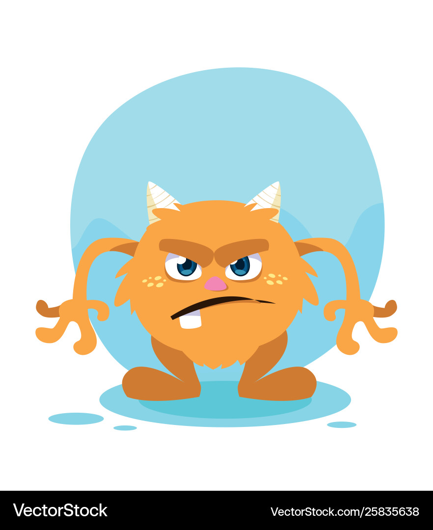 Orange monster cartoon design icon Royalty Free Vector Image