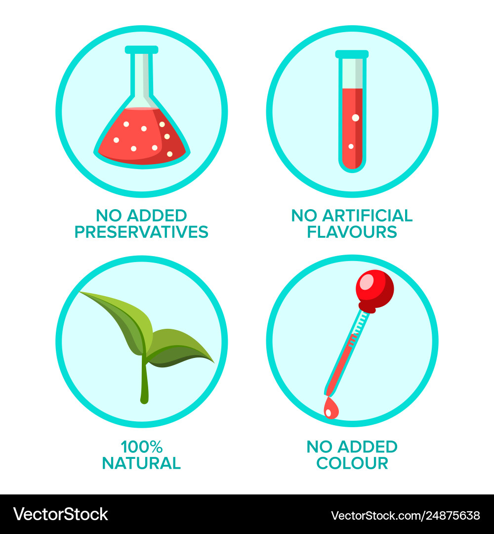 Preservatives free natural product Royalty Free Vector Image