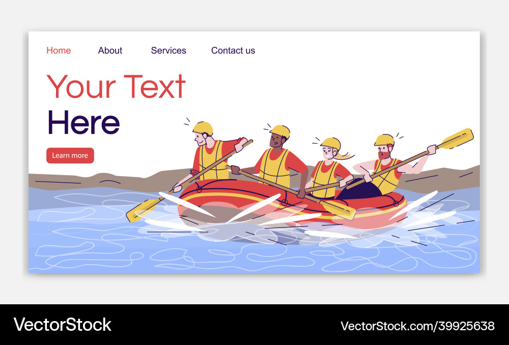 River rafting landing page template extreme Vector Image