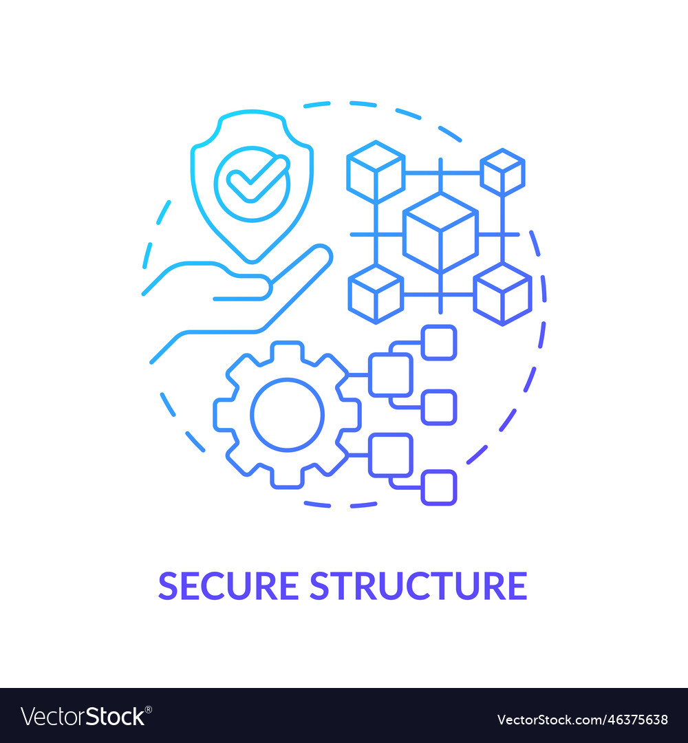 Secure structure blue gradient concept icon Vector Image