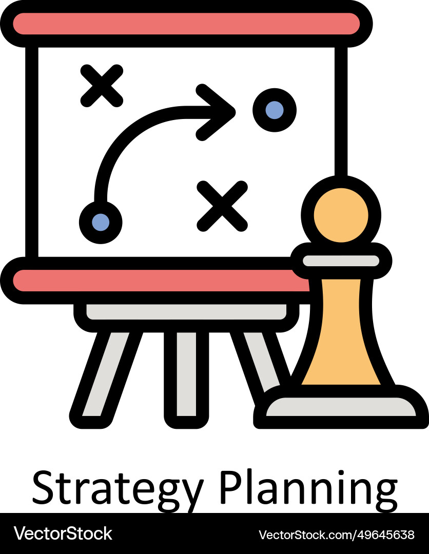 Strategy planning filled outline icon de Vector Image