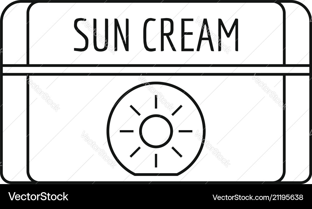 Sun cream icon outline style Royalty Free Vector Image