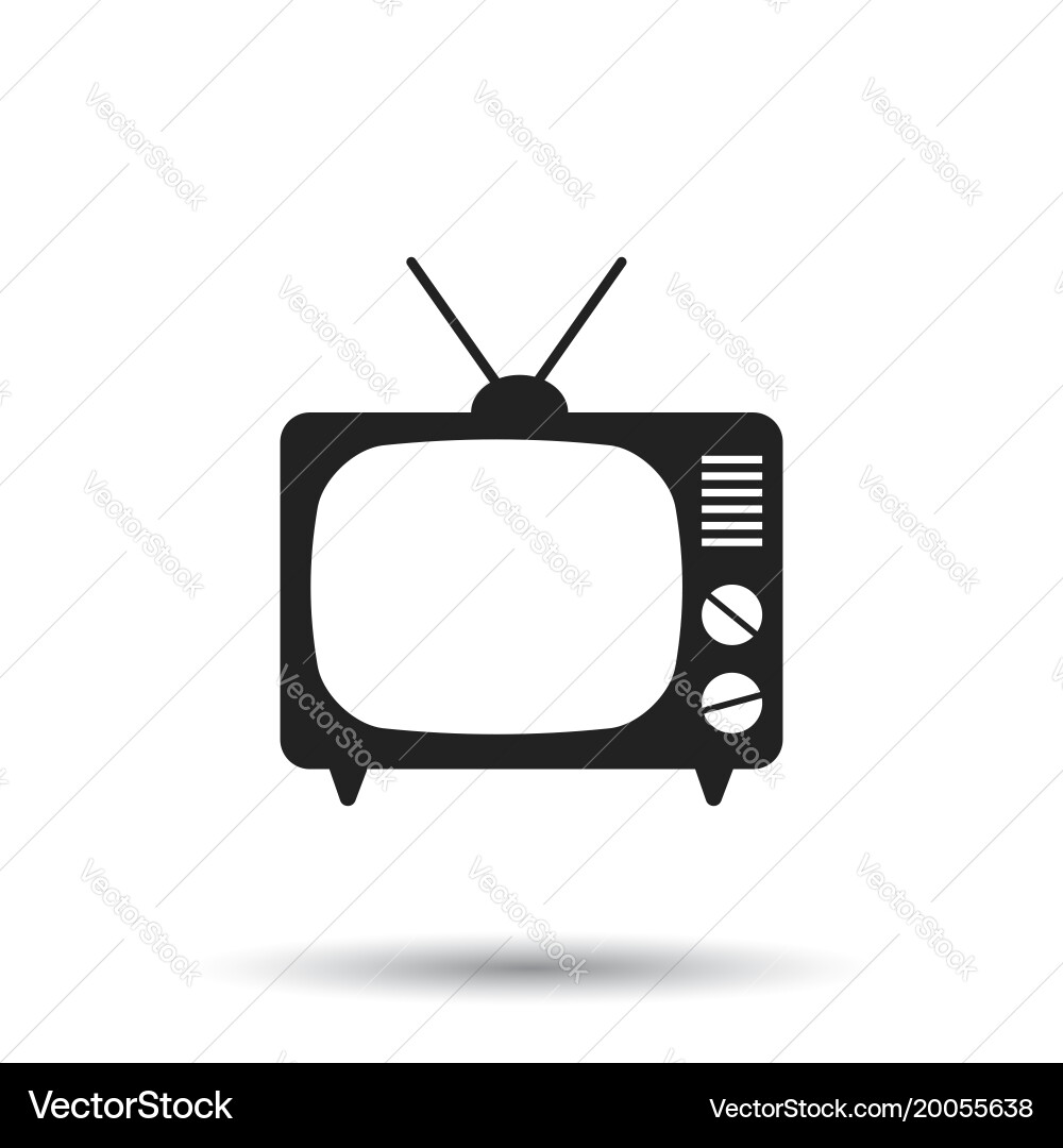 Tv icon in flat style isolated on white Royalty Free Vector