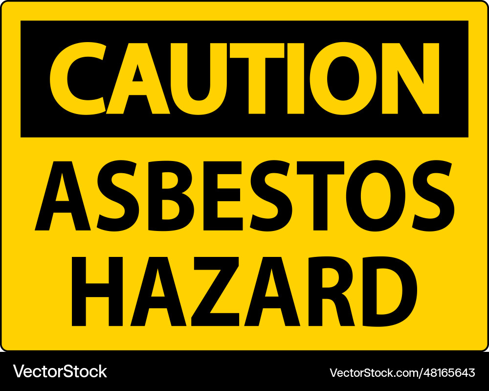 Asbestos caution signs hazard area Royalty Free Vector Image