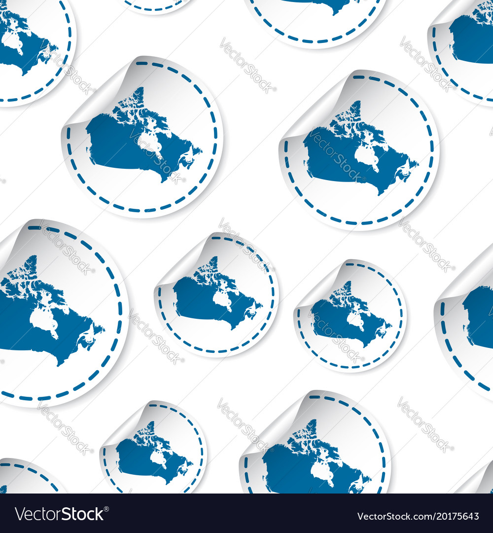 Canada map sticker seamless pattern background Vector Image