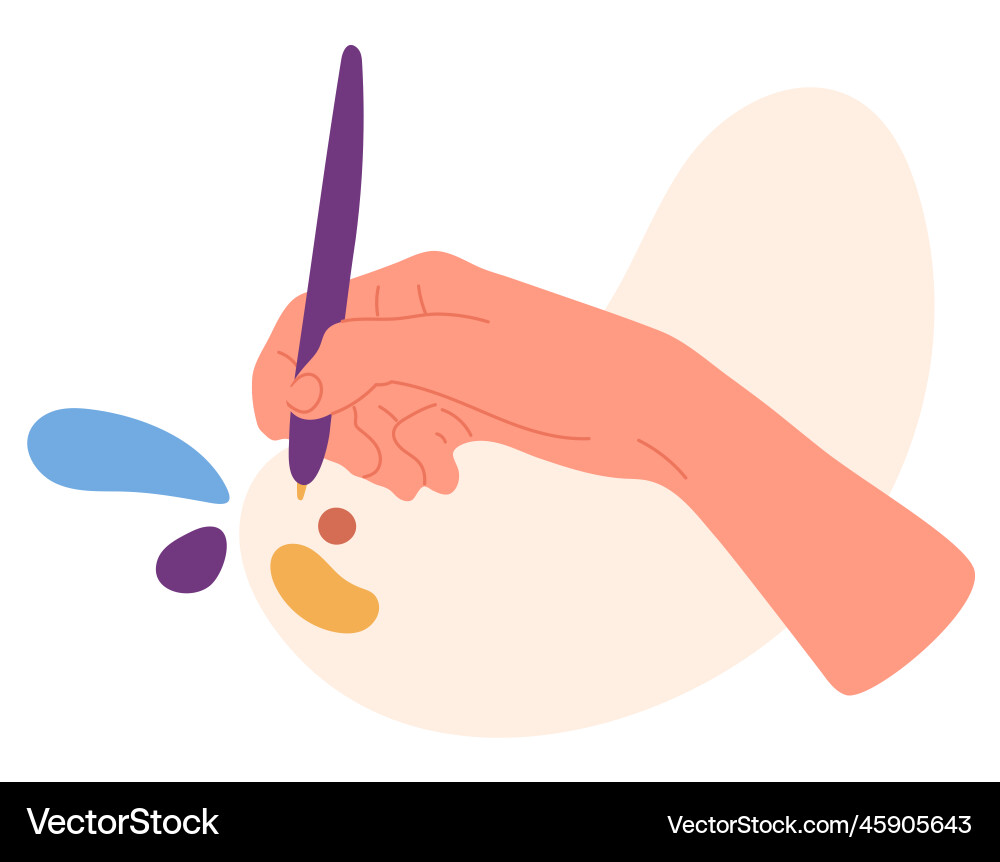 Drawing hand cartoon human with stylus Royalty Free Vector