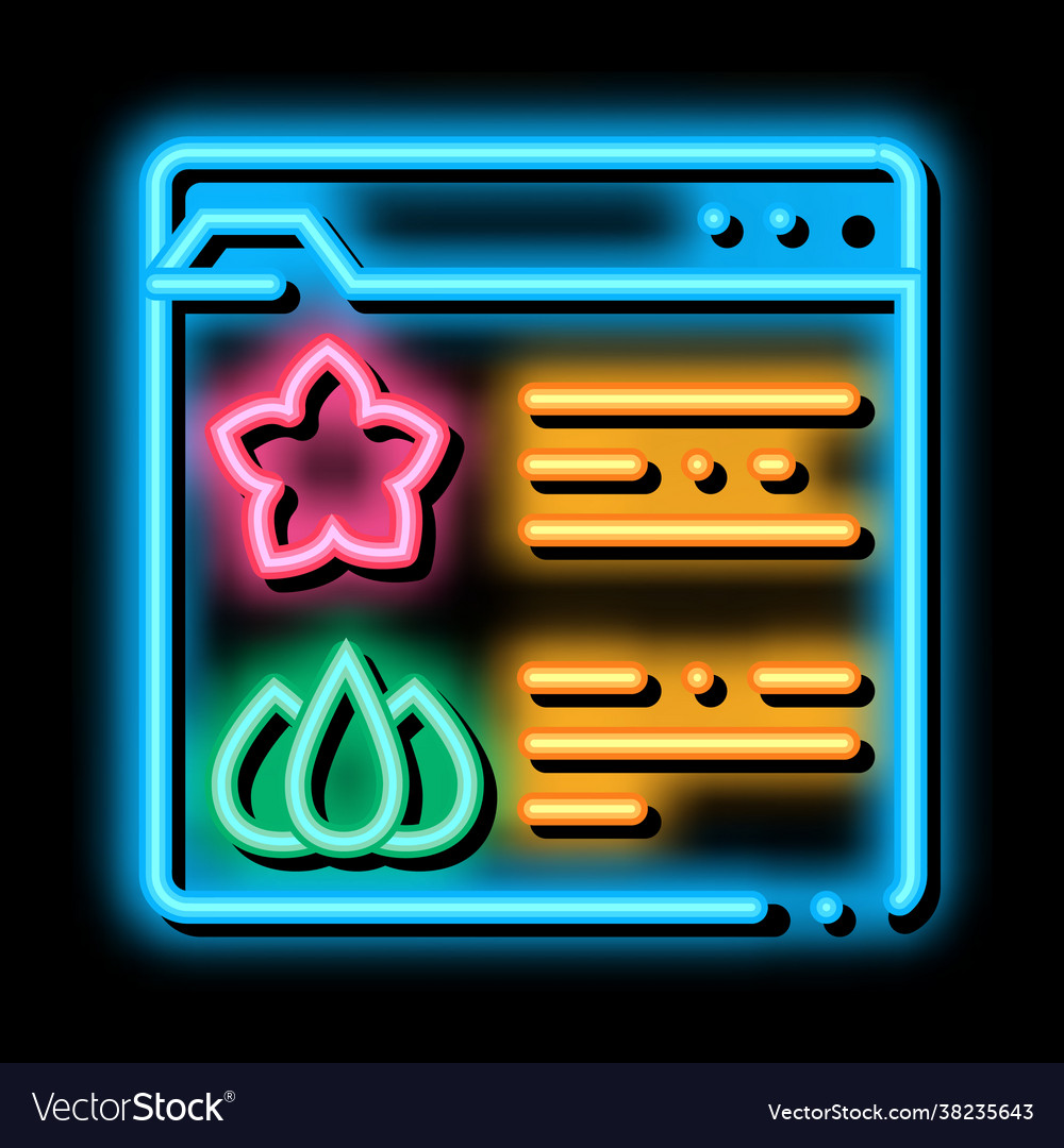 Flower shop web site neon glow icon Royalty Free Vector