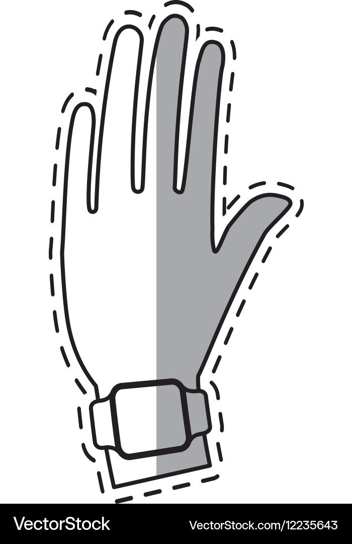 Hand with smart watch trendy wearable shadow Vector Image