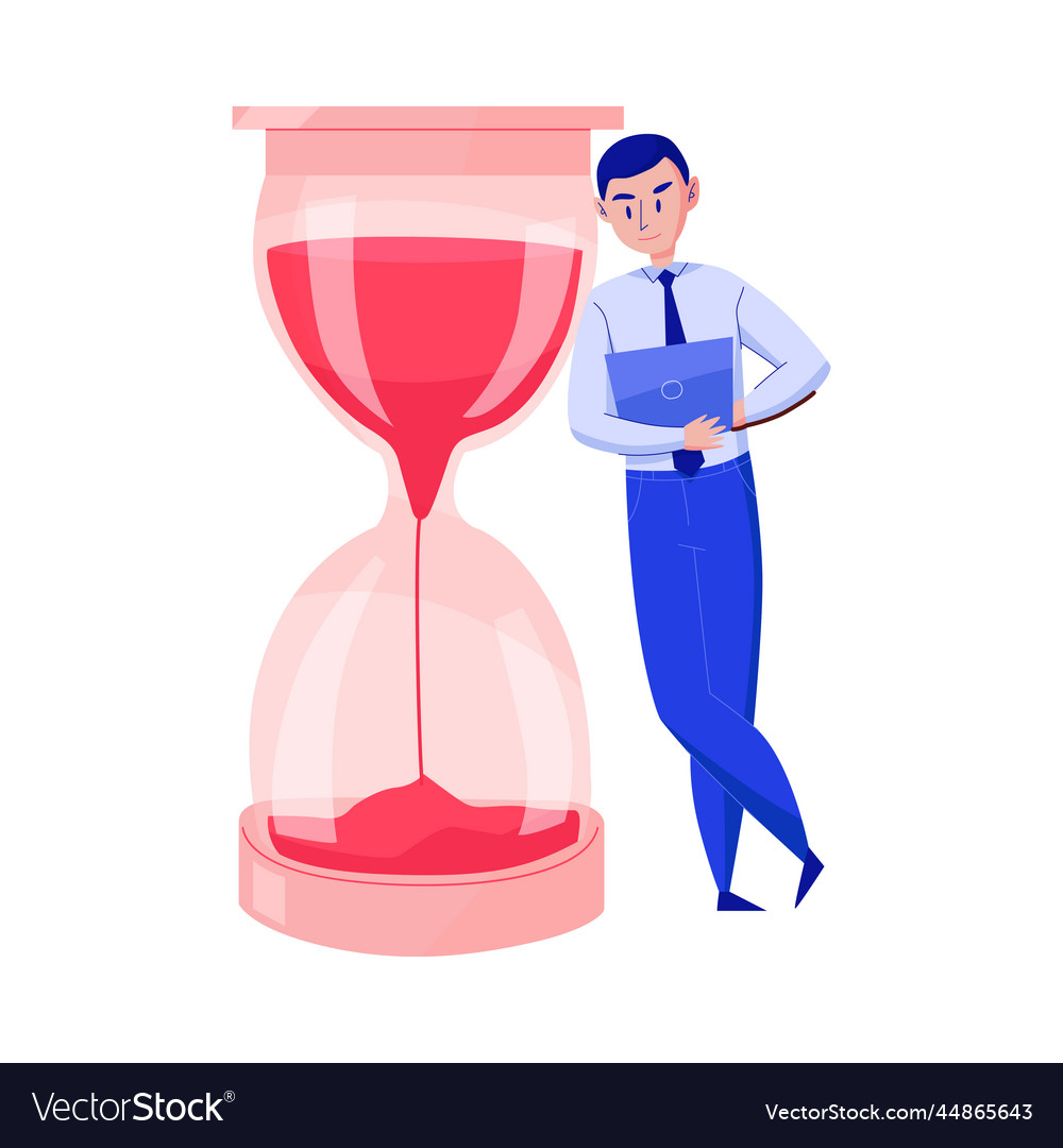 Hour glass management composition Royalty Free Vector Image Hour glass management composition Royalty Free Vector Image