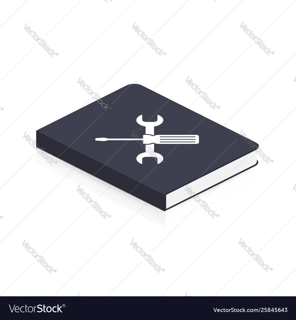 Instruction book user manual icon on white Vector Image
